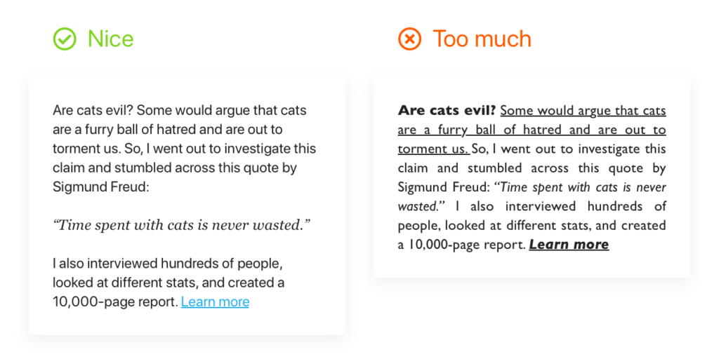 5 examples of email typography best practices